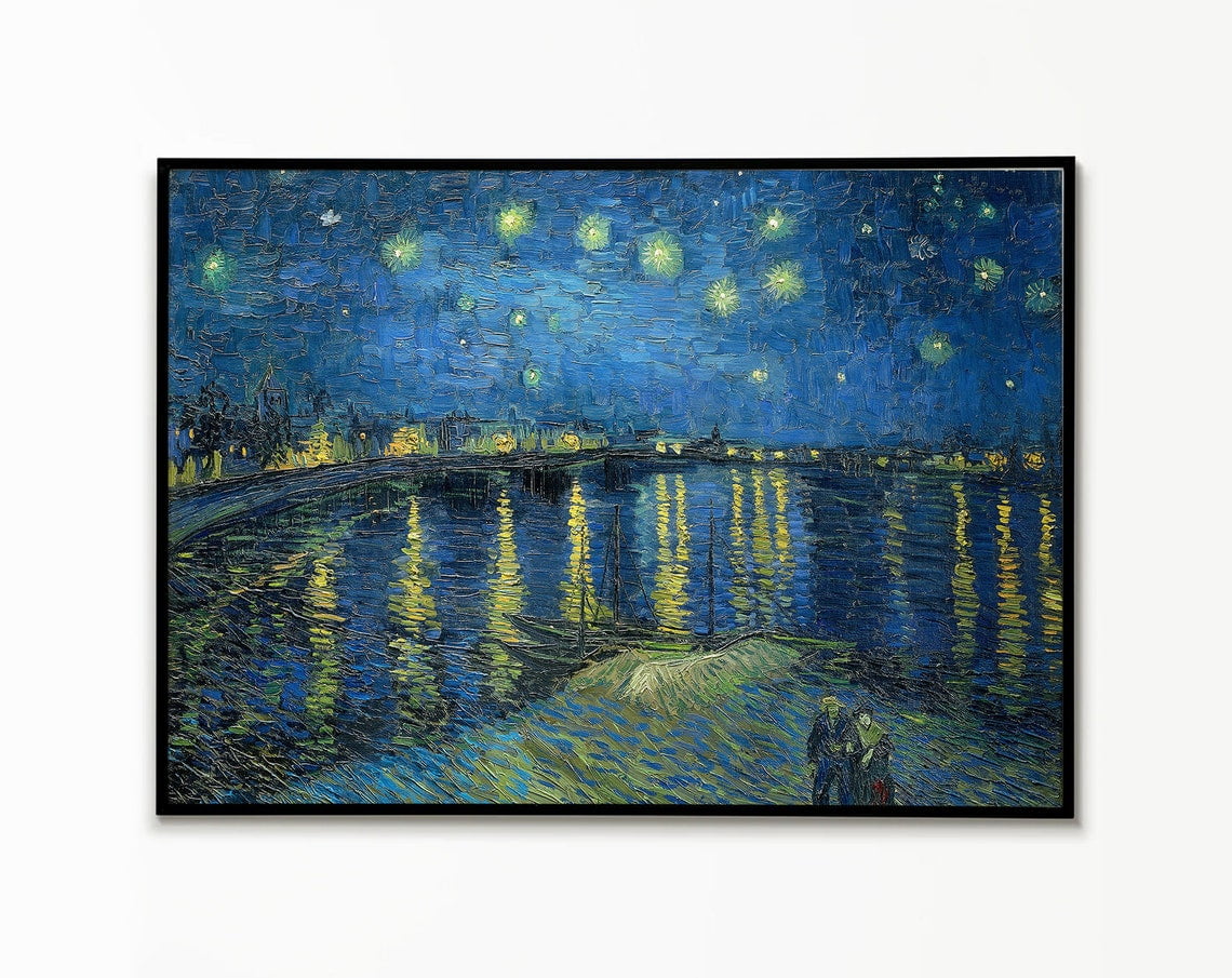 Vincent Van Gogh Starry Night Over The Rhone Poster, Wall Art Decor ...