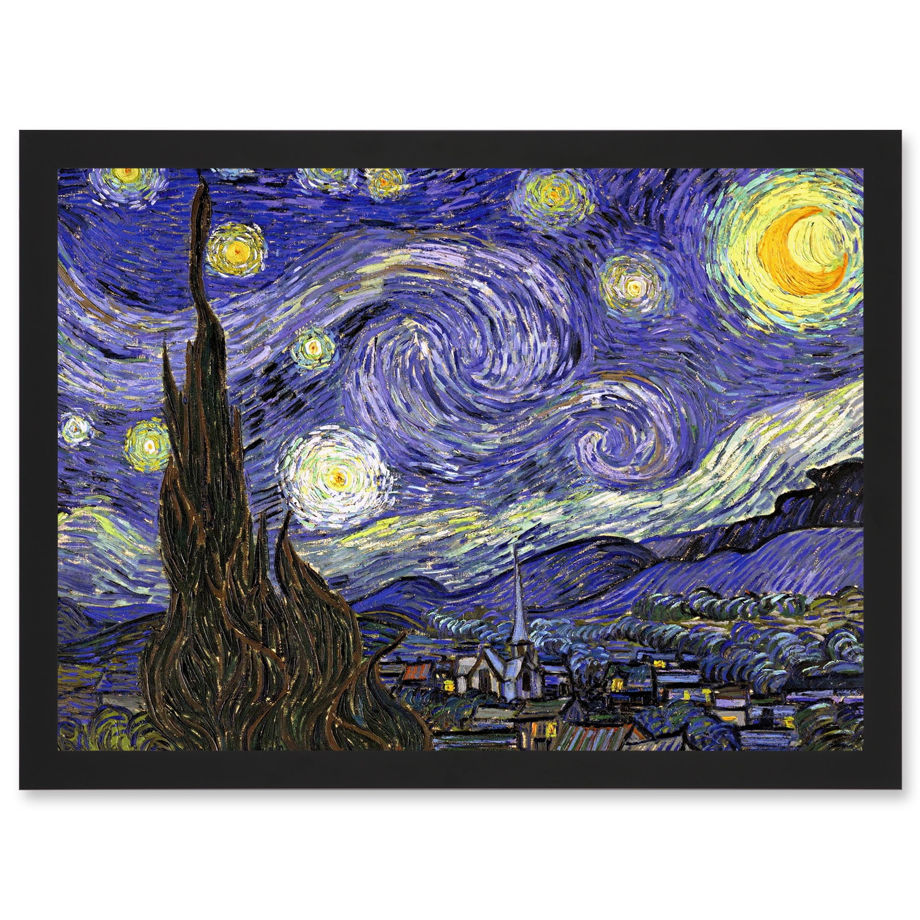 Vincent Van Gogh Starry Night Strs Swirl 1888 A4 Artwork Framed Wall ...