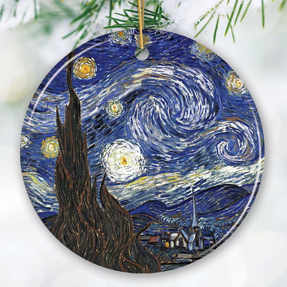 Vincent Van Gogh The Starry Night Porcelain-Like Ceramic Ornament ...