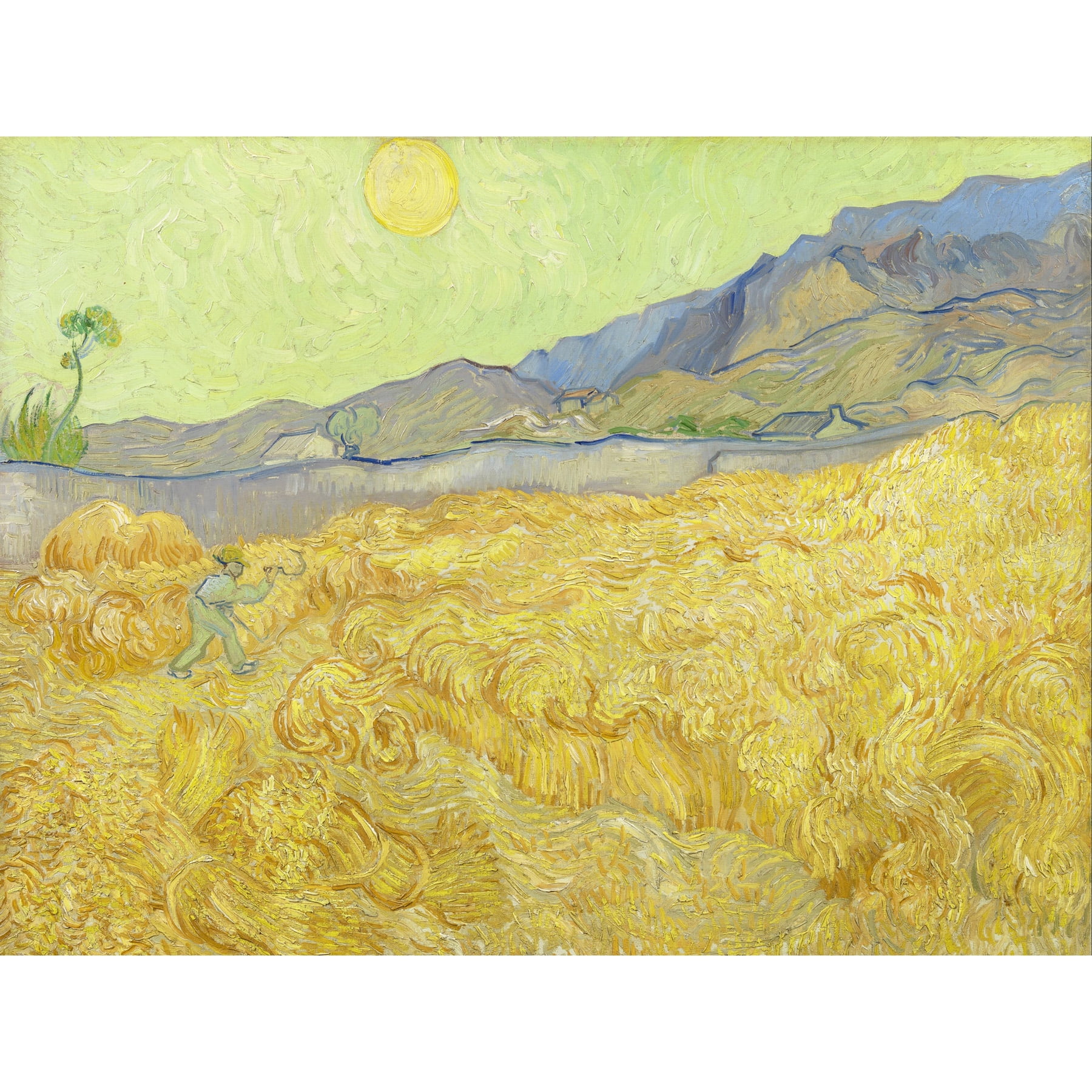 Vincent Van Gogh Wheatfield With A Reaper Extra Large Art Print Wall ...