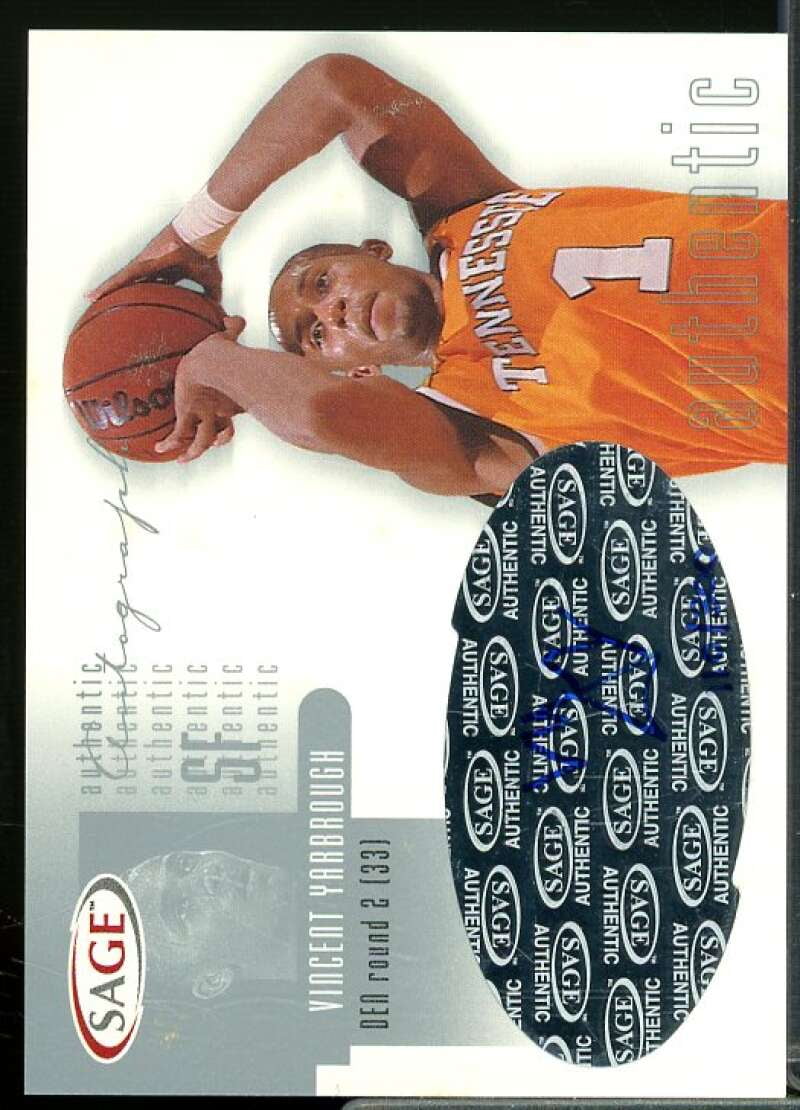 Vincent Yarbrough/300 Rookie Card 2002 SAGE Autographs Silver #A36 ...