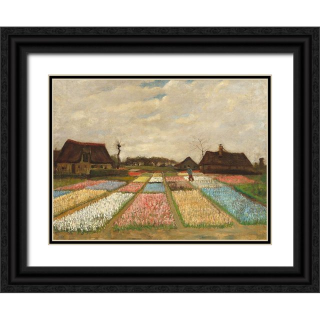 Vincent Van Gogh 14x12 Black Ornate Wood Framed With Double Matting