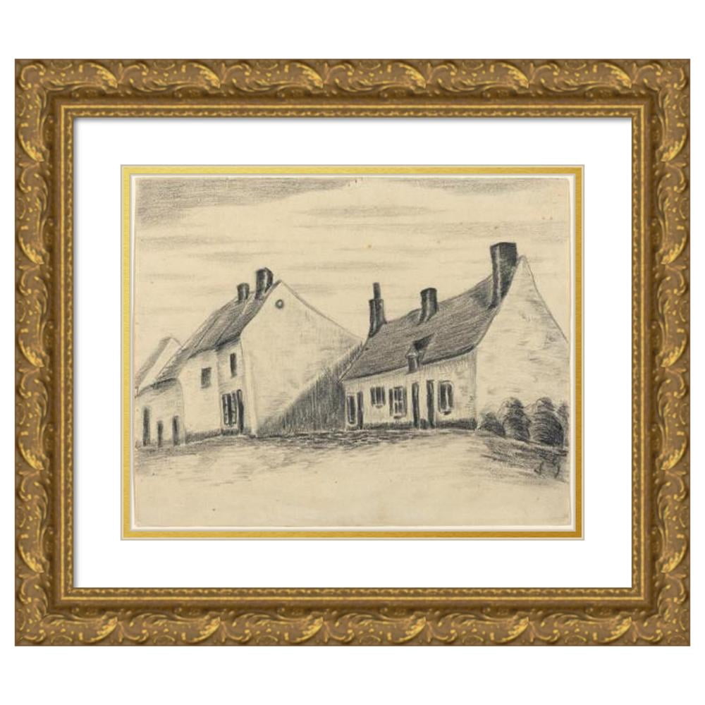 Vincent van Gogh 14x12 Gold Ornate Wood Frame and Double Matted Museum ...