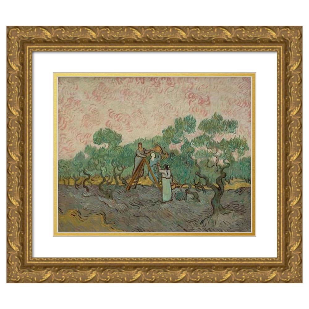 Vincent van Gogh 14x12 Gold Ornate Wood Frame and Double Matted Museum ...