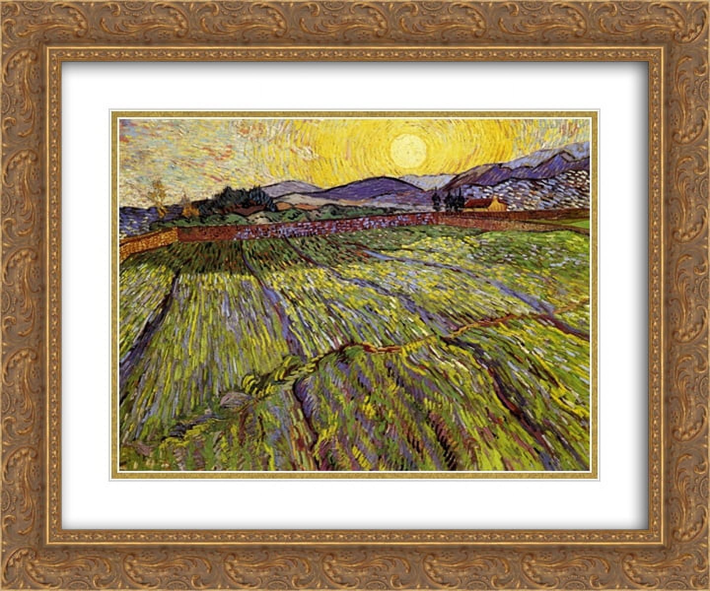 Vincent van Gogh 2x Matted 24x20 Gold Ornate Framed Art Print 'Enclosed ...