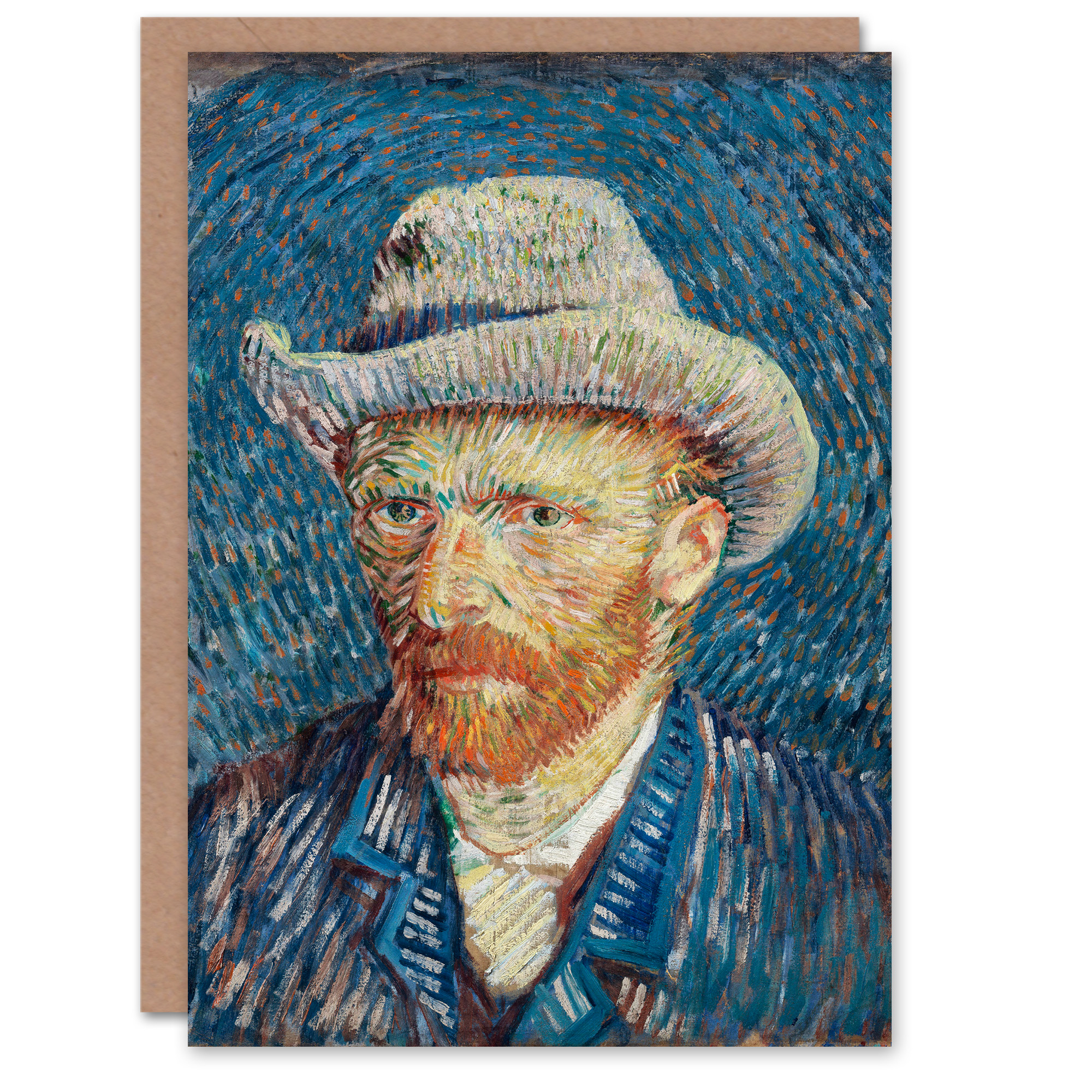 Vincent van Gogh Art Card Self Portrait with Grey Felt Hat - Walmart.com