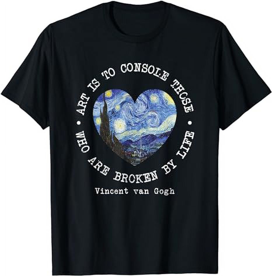 Vincent van Gogh Starry Night Heart Graphic Art Artist T-Shirt ...