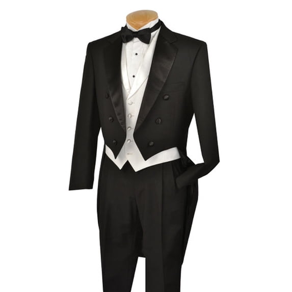 Vinci Mens Black with White Vest Tuxedo with Tails T-2X - Walmart.com