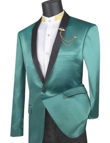 Vinci Mens Green Slim Fit Tuxedo Jacket Fitted Prom Blazer BST-1 ...
