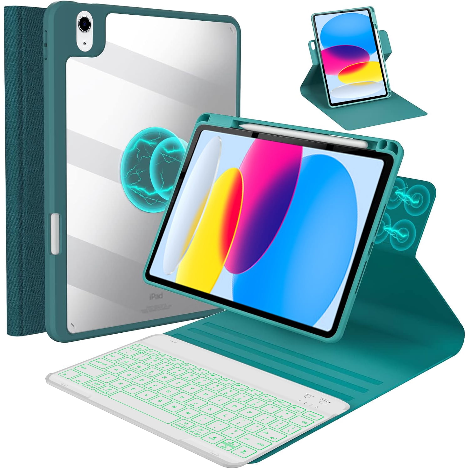 Vinci iPad 10th Generation Case with Keyboard 2022 10.9 inch,360 ...