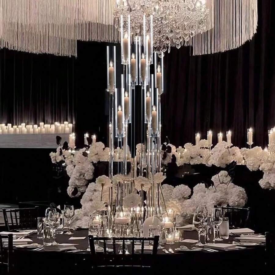 Vincidern 10 Arm Acrylic Candelabra Centerpieces For Tables, Floor ...