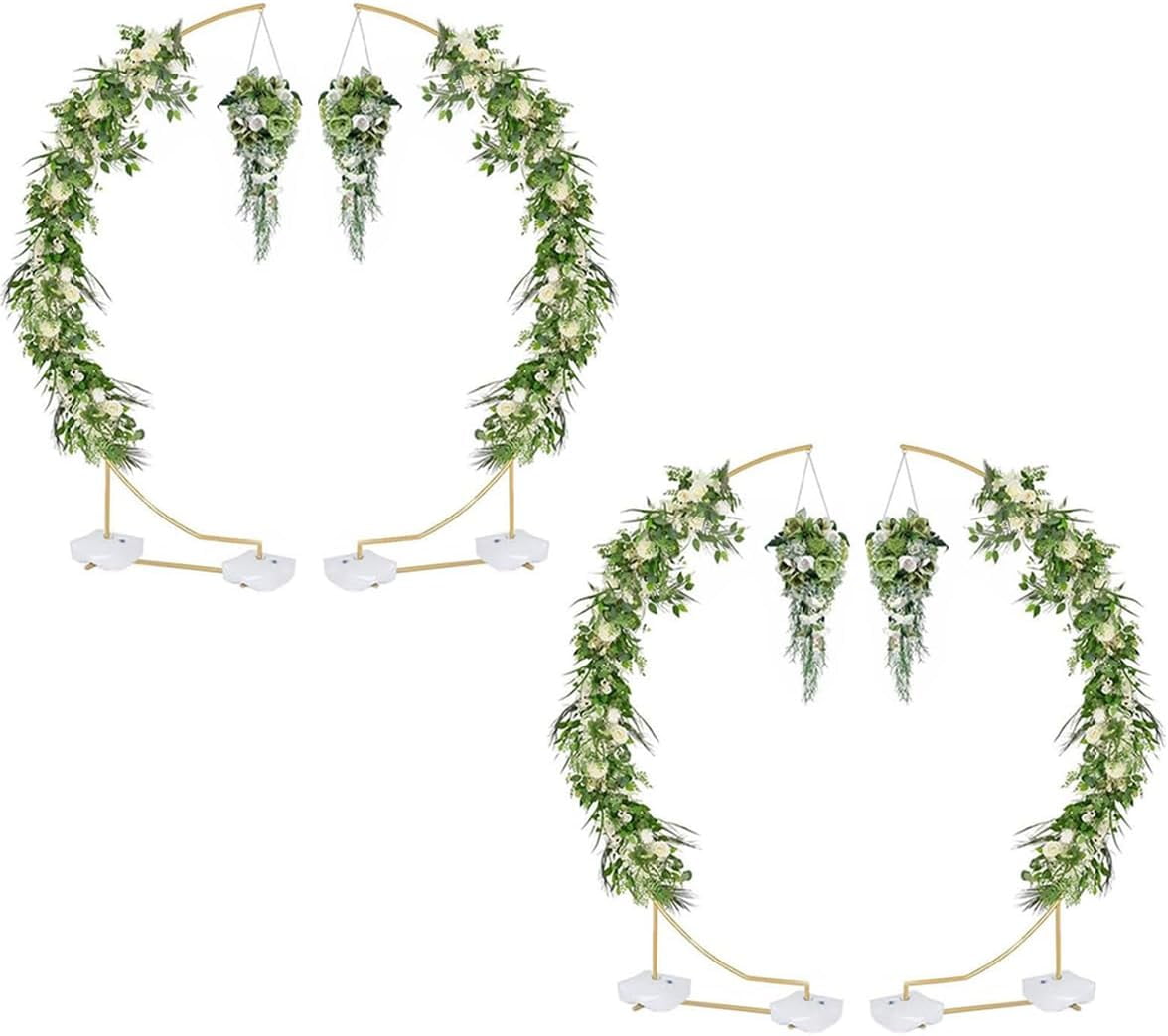 Vincidern 4pcs Curved Wedding Arch Backdrop Stand - 8.2ft Balloon Metal ...
