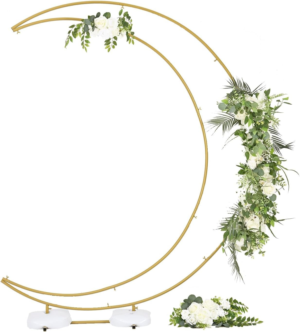 Vincidern 6.9ft Half Moon Arch Stand, Metal Crescent Moon Wedding Arch ...
