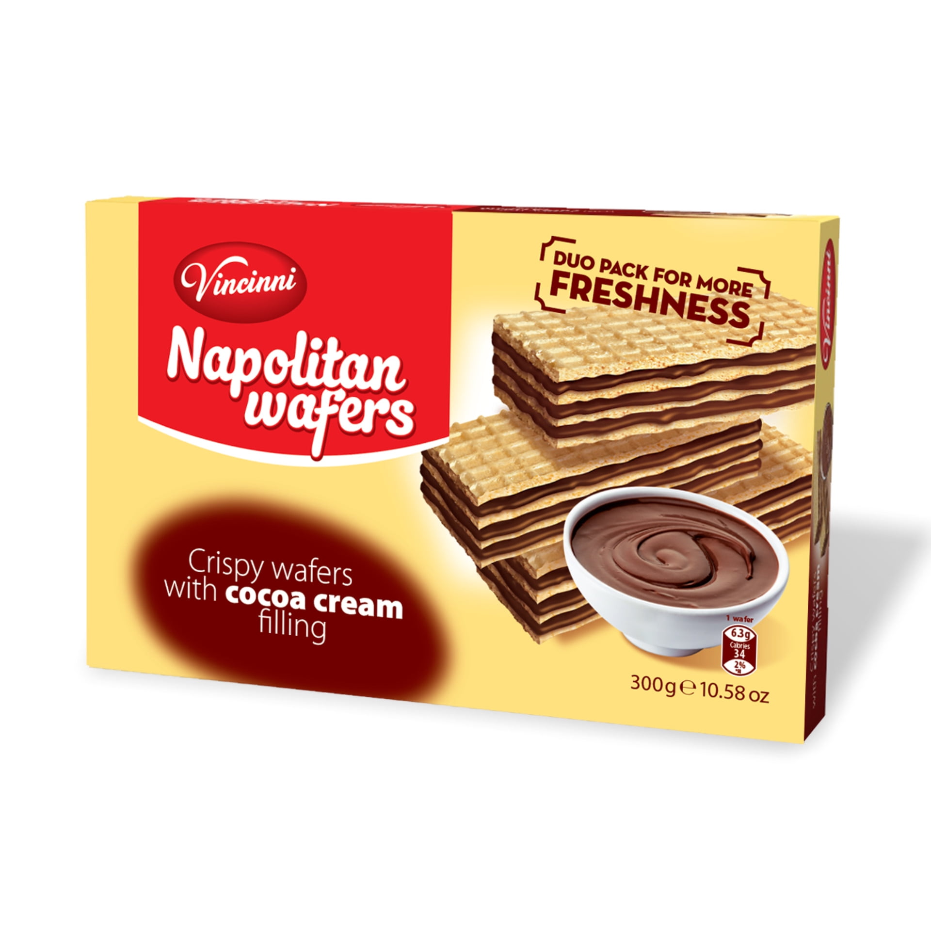 Vincinni Napolitan Chocolate Cream Wafers (48 Pieces / 300g) - Walmart.com