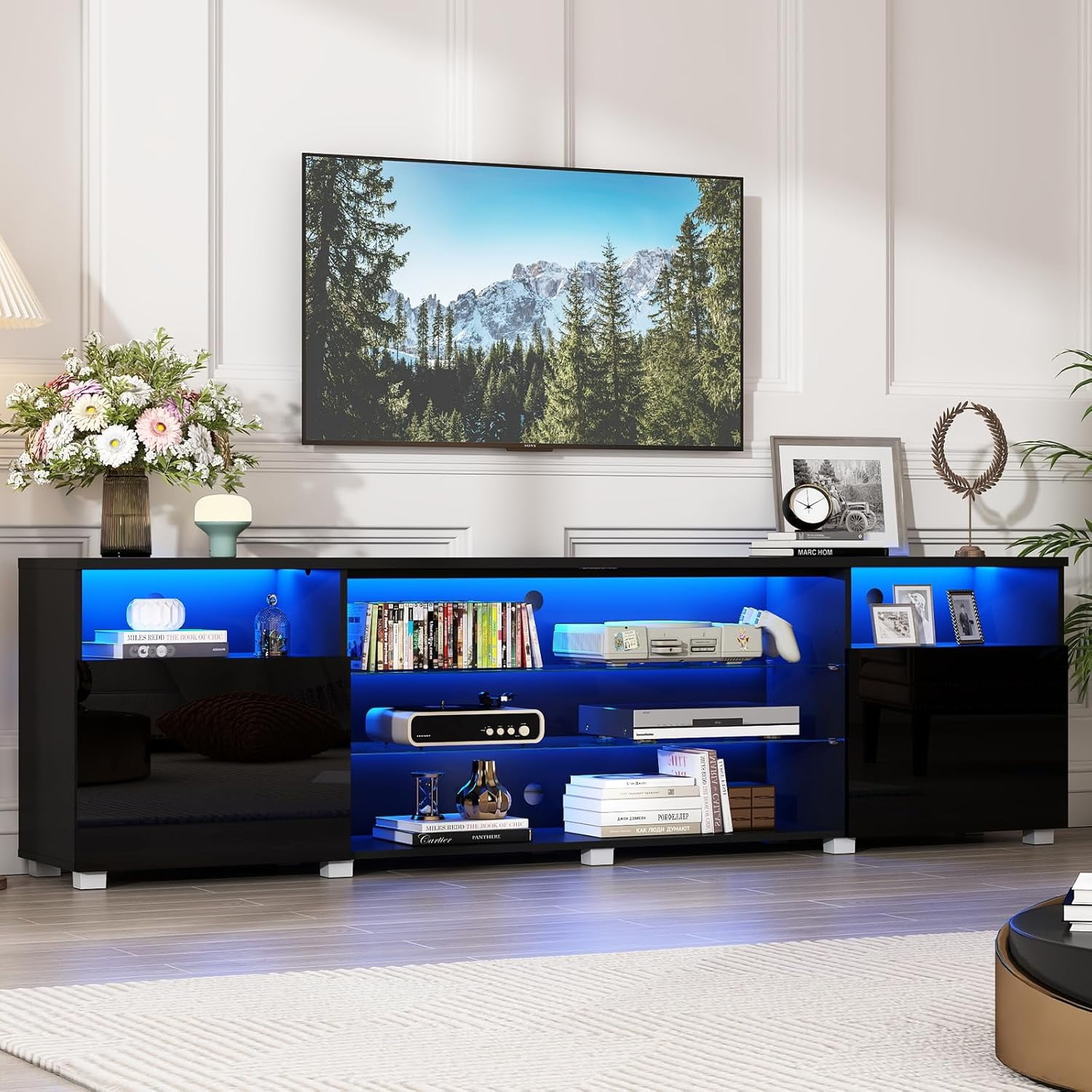 Vinctik 6&Fox Modern LED 86.6 inch TV Stand for 85/90/95 inch TV,High ...