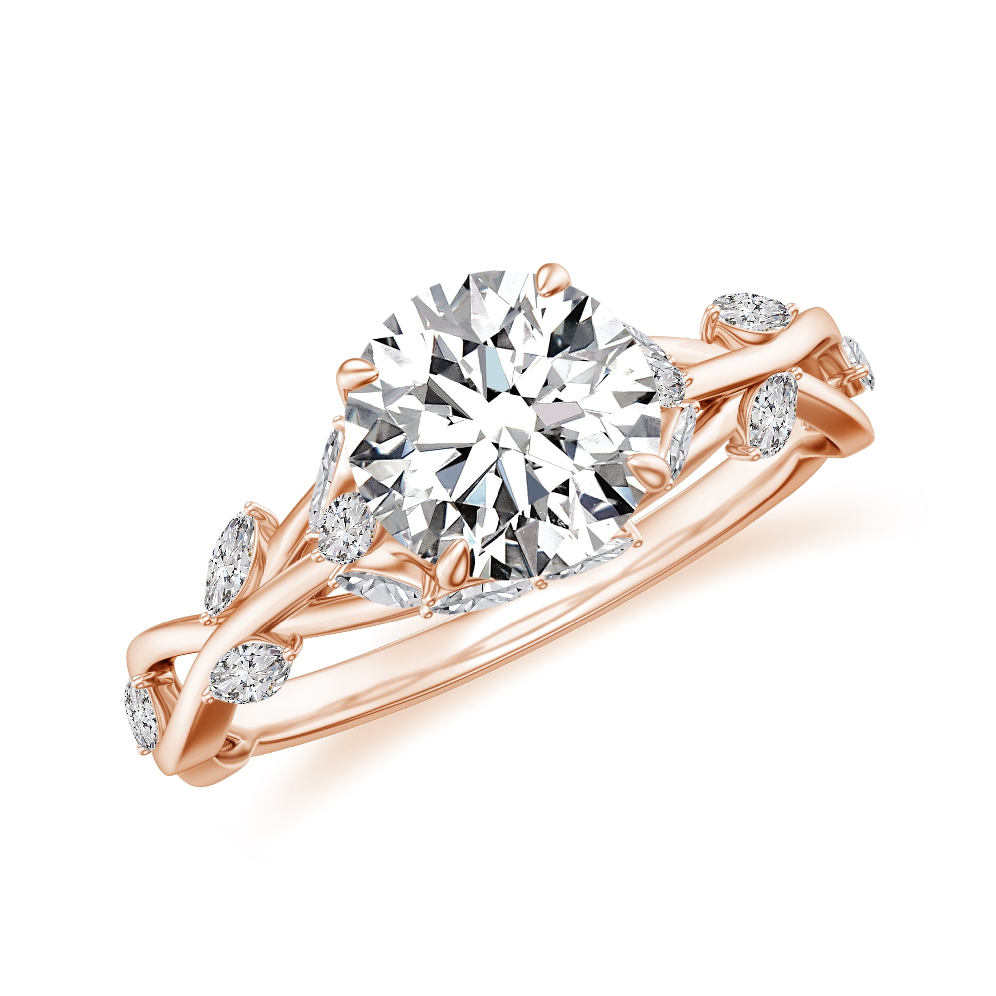 Vine Art Leaf Style Moissanite Ring Diamond Engagement Ring in Sterling ...