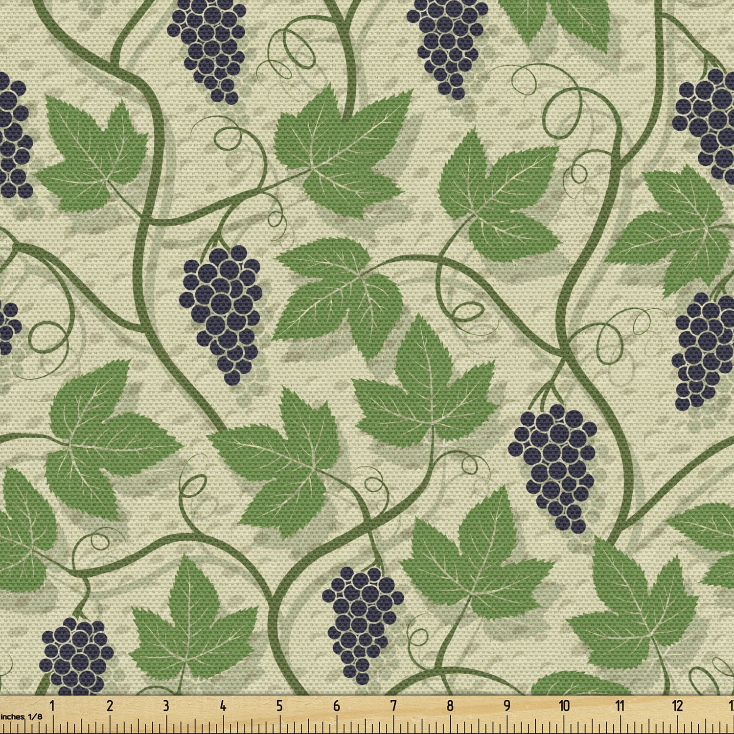 Ambesonne Vine Fabric by the Yard Upholstery, Viticulture Grapevines ...