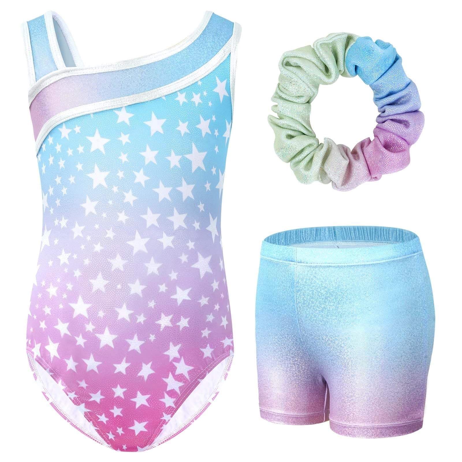 Vine Girls Gymnastics Leotards Sparkly Dance Unitards 3 Pieces Set Kids ...