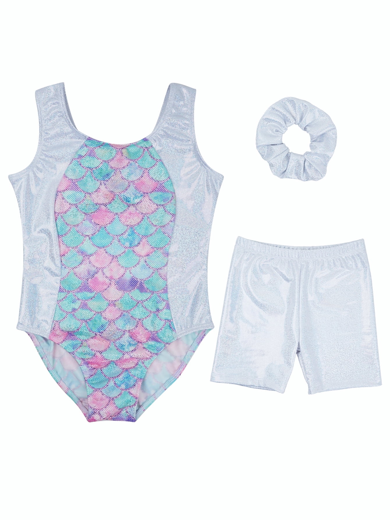 Vine Gymnastics Leotards for Girls,Kids 3 Pieces Set Sparkle Sleeveless ...