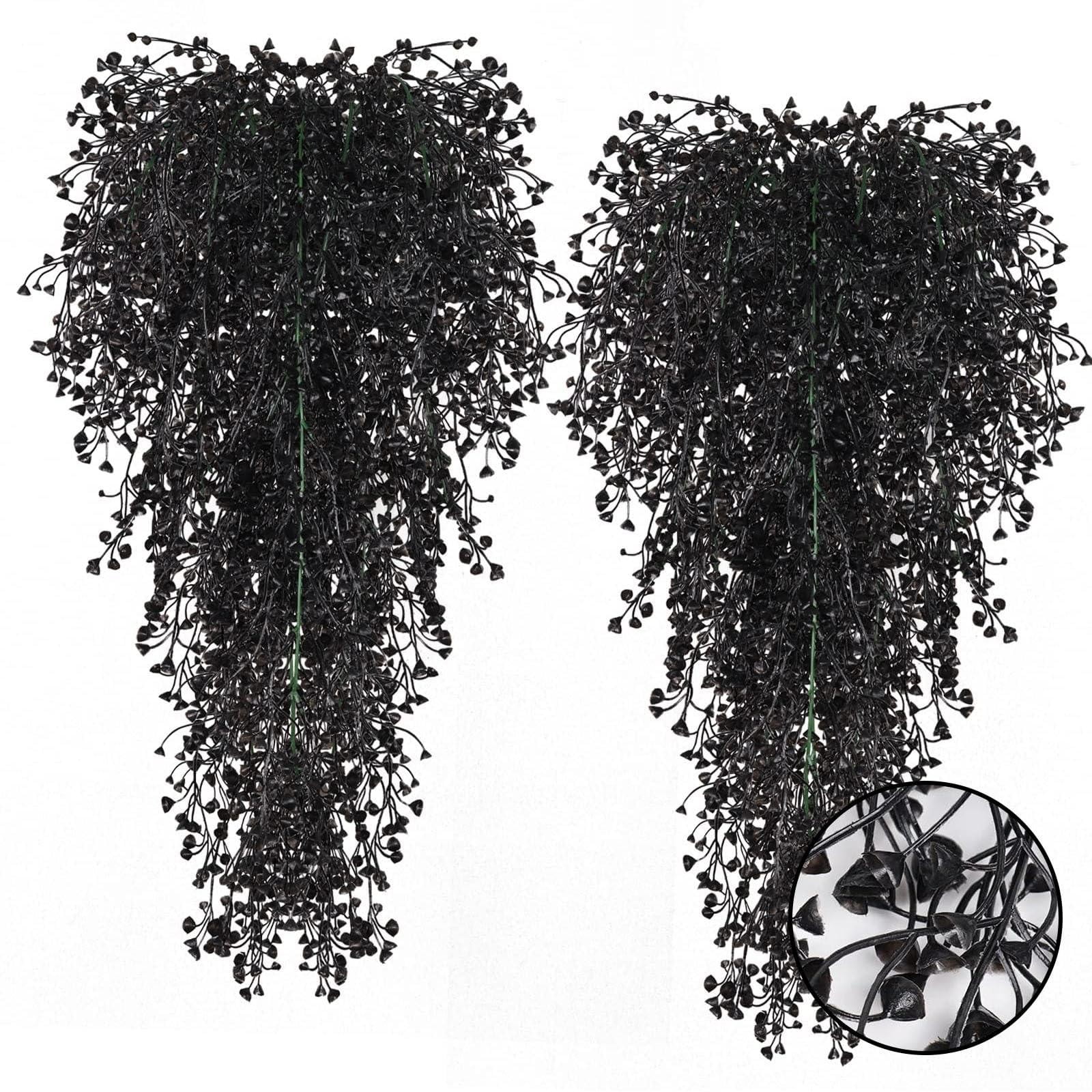 Vine Hanging Plant, Artificial Hanging Plants, Black Faux Hanging ...