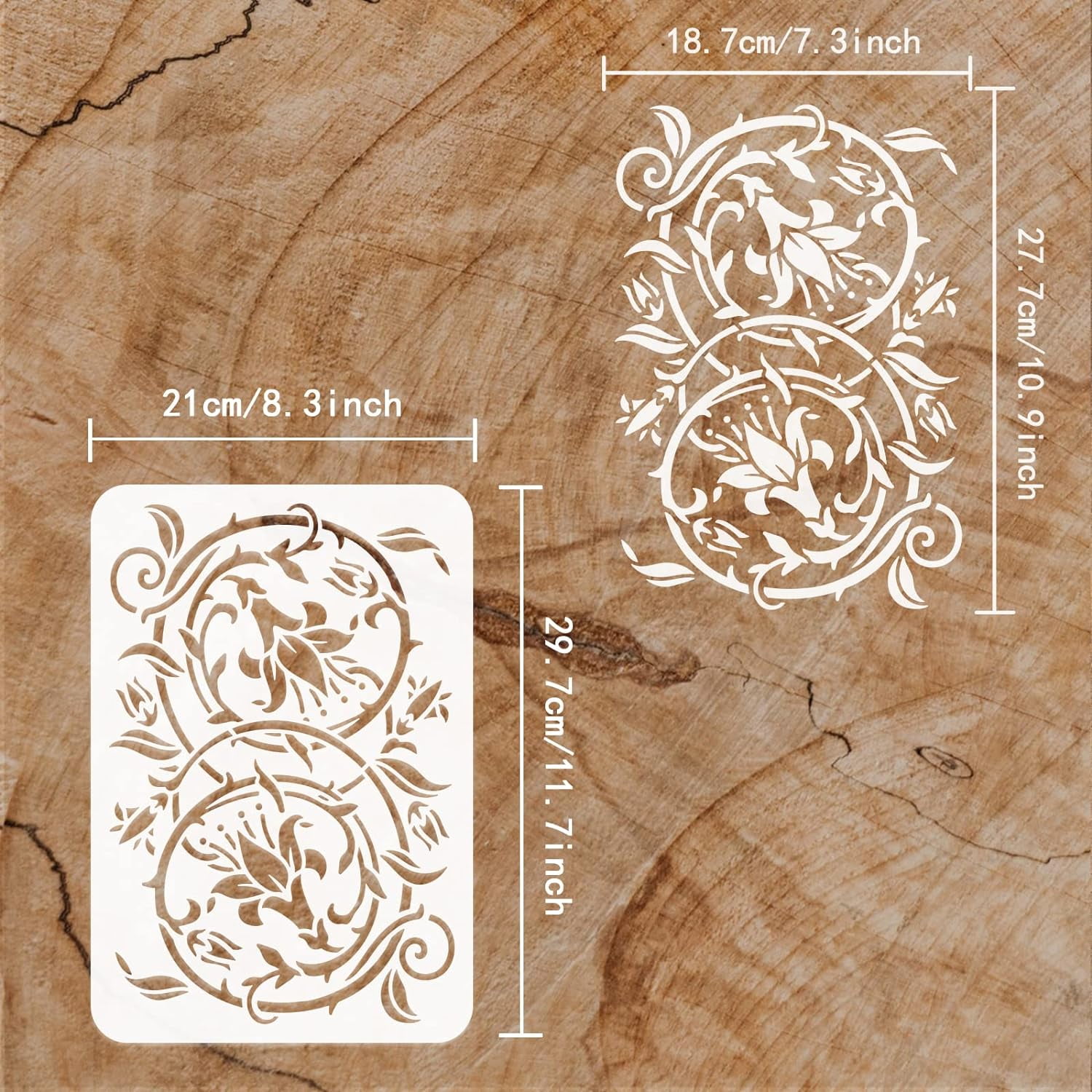 Vine Painting Stencil 8.3x11.7inch Reusable Fuchsia Flower Drawing Template DIY Art Flourishing ...