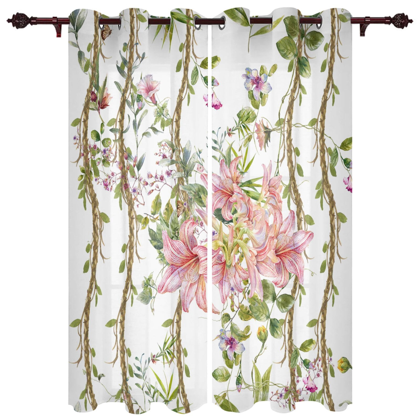 Vine Planks Garden Outdoor Valance Window Curtains For Living Room ...