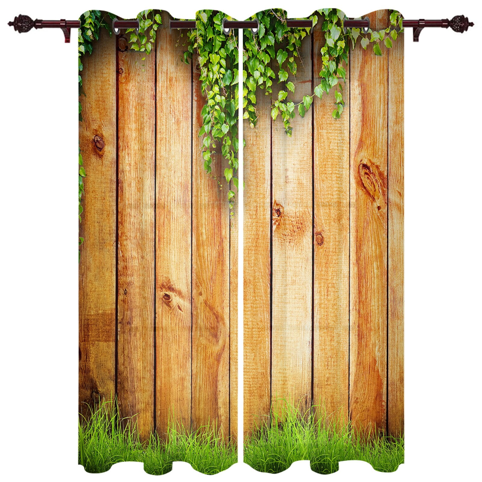 Vine Planks Garden Outdoor Valance Window Curtains For Living Room ...