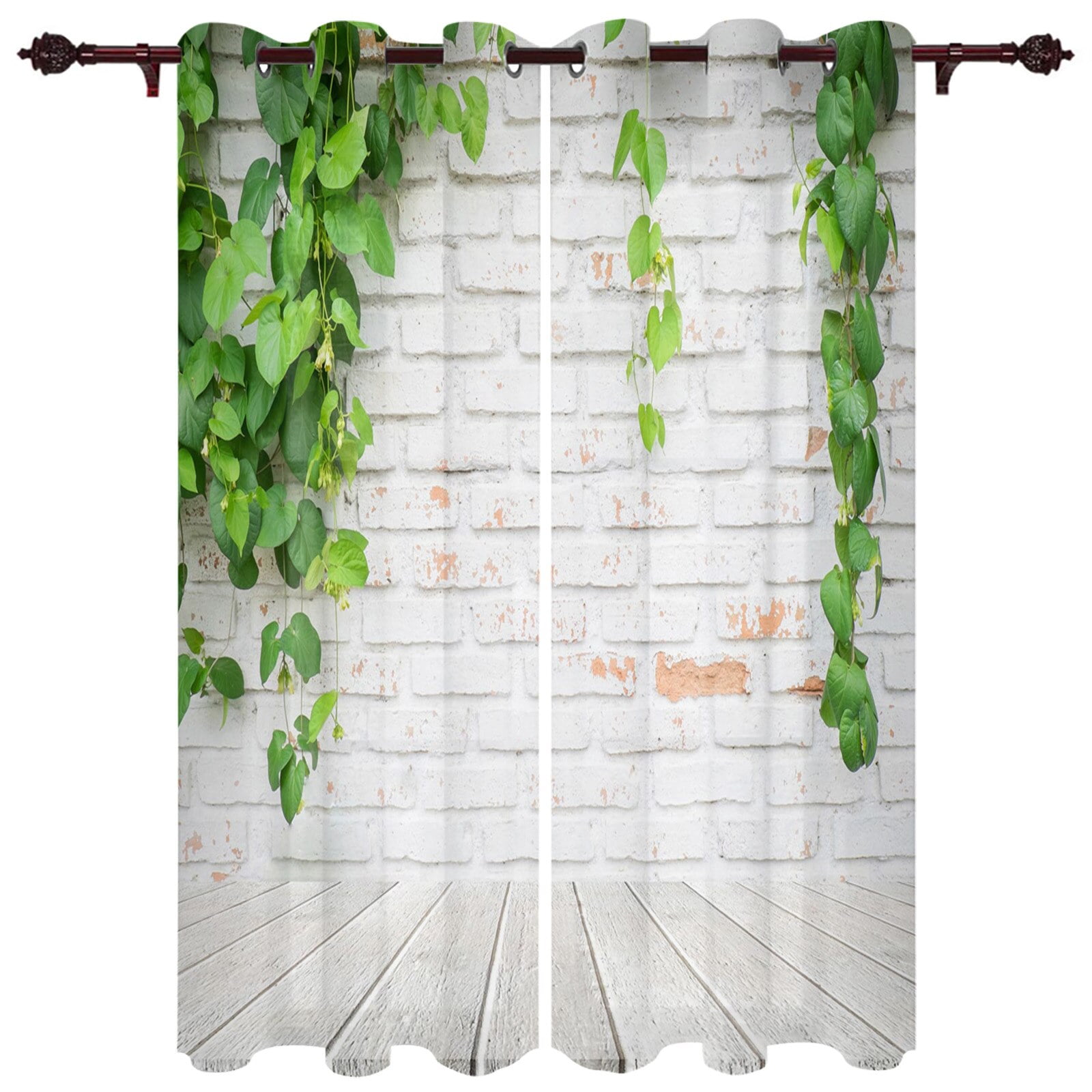 Vine Planks Garden Outdoor Valance Window Curtains For Living Room ...