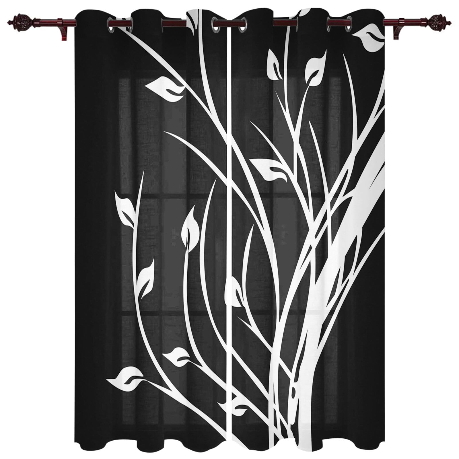 Vine Planks Garden Outdoor Valance Window Curtains For Living Room ...