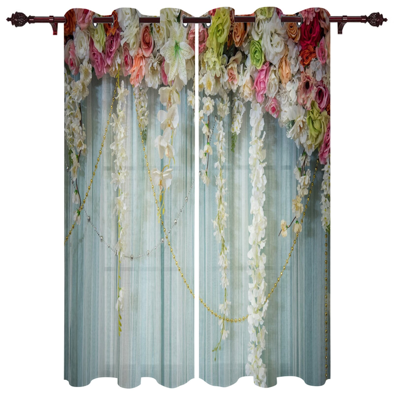 Vine Planks Garden Outdoor Valance Window Curtains For Living Room ...