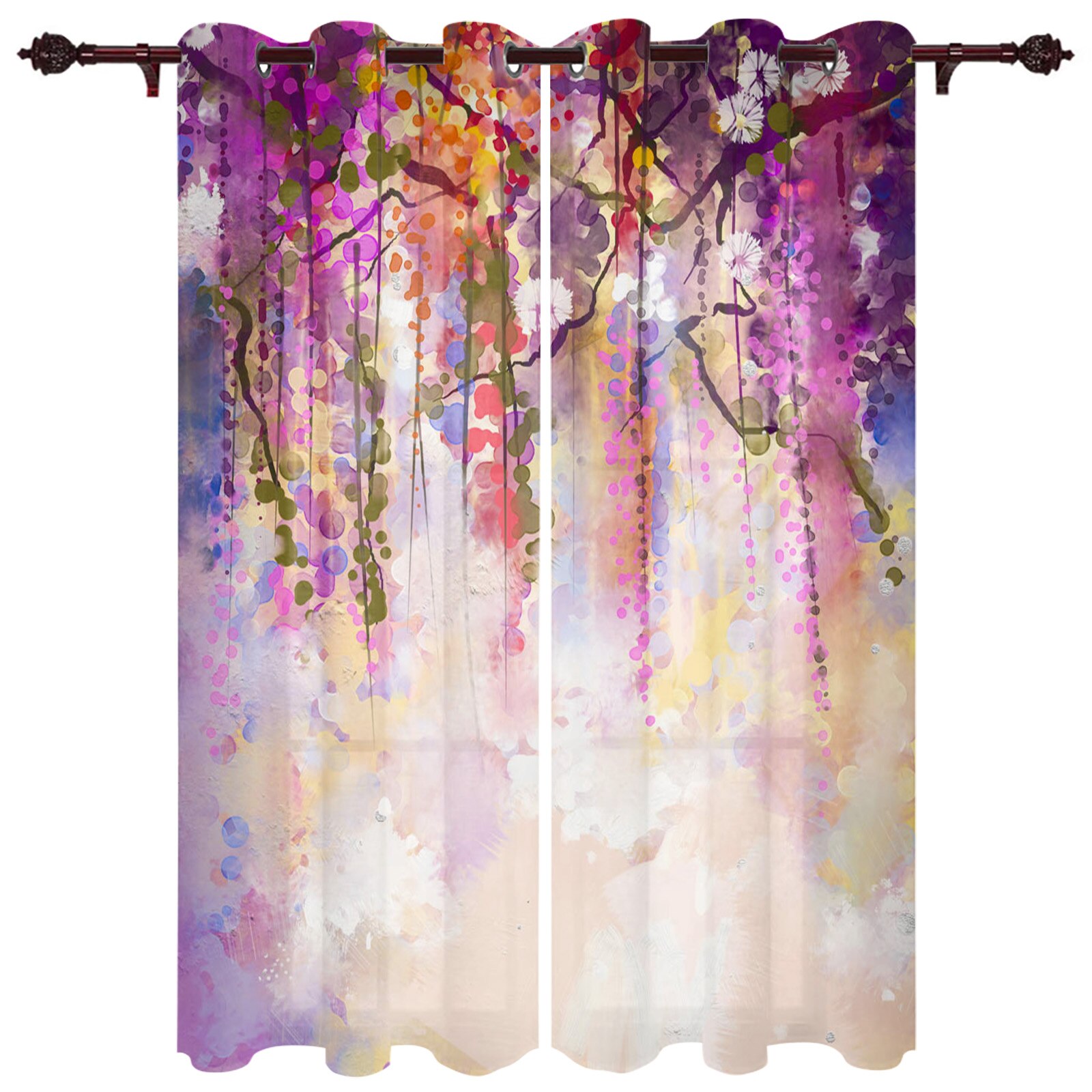 Vine Planks Garden Outdoor Valance Window Curtains For Living Room ...