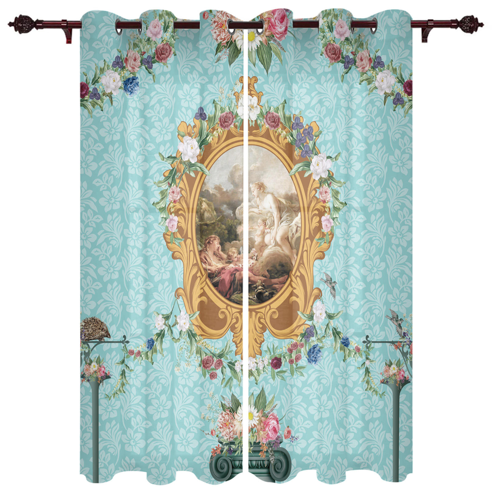 Vine Planks Garden Outdoor Valance Window Curtains For Living Room ...