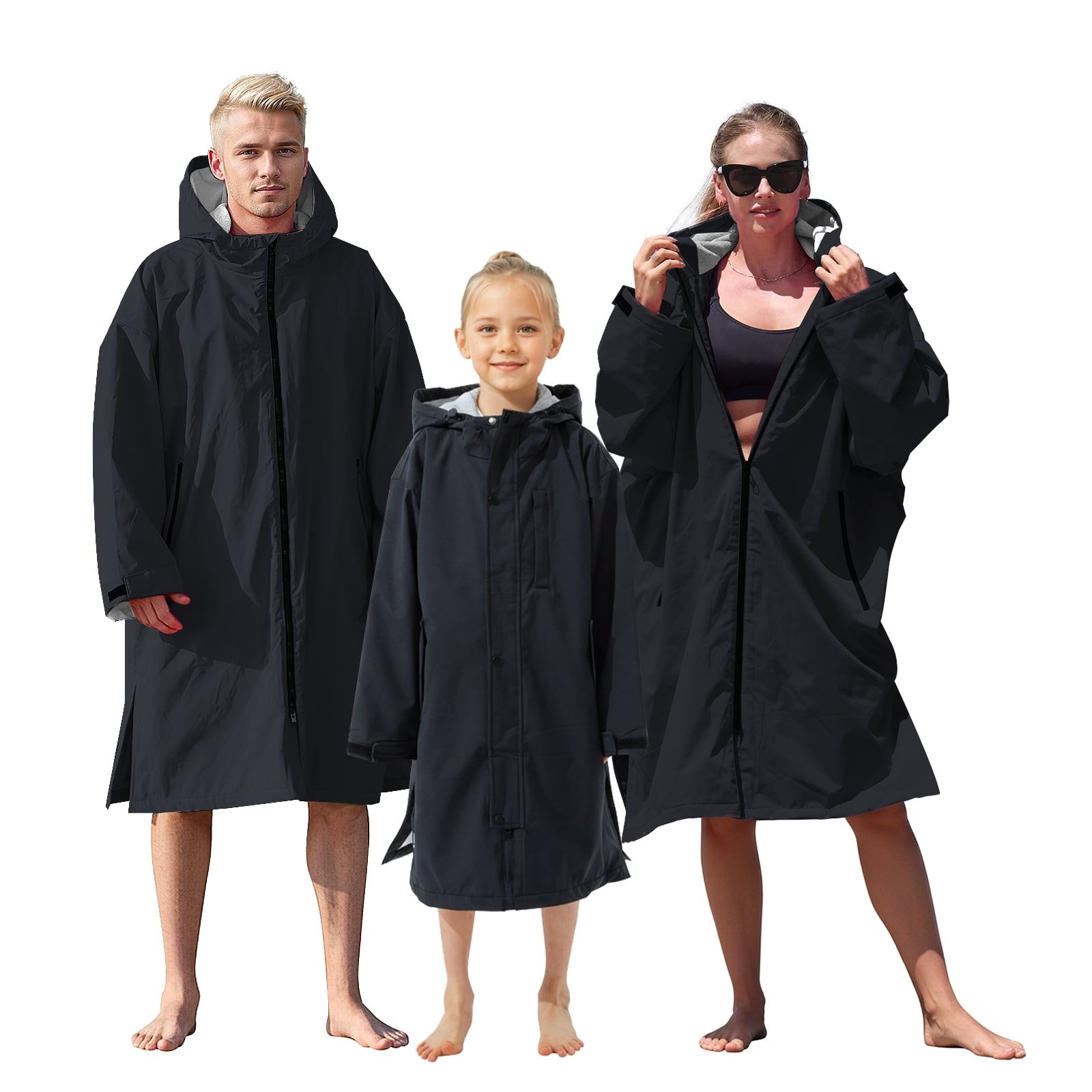 Lobmouse Swim Parka for Adult and Kids,Unisex Fleece Lined Hooded Swim ...