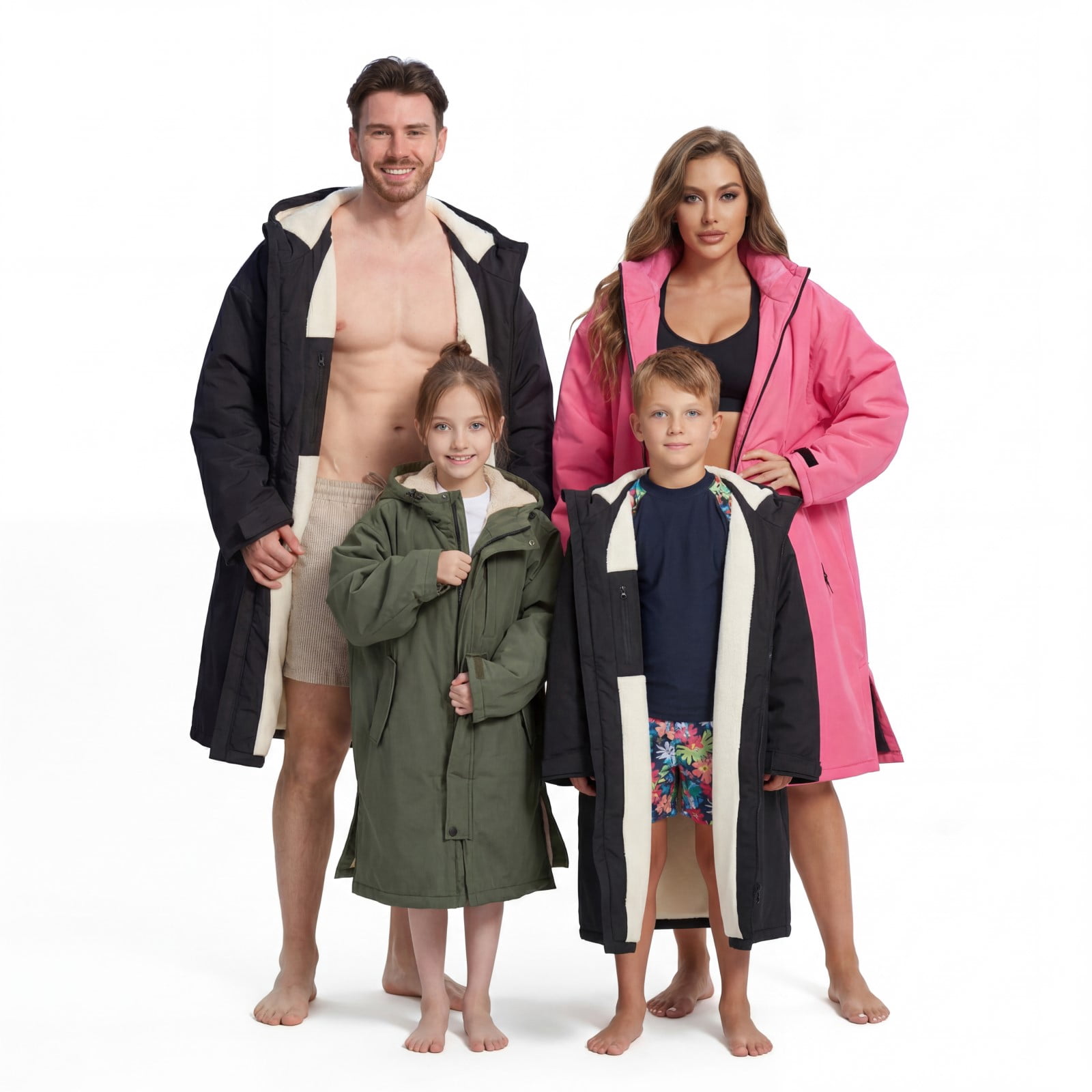 Lobmouse Swim Parka for Adult and Kids,Unisex Fleece Lined Hooded Swim ...