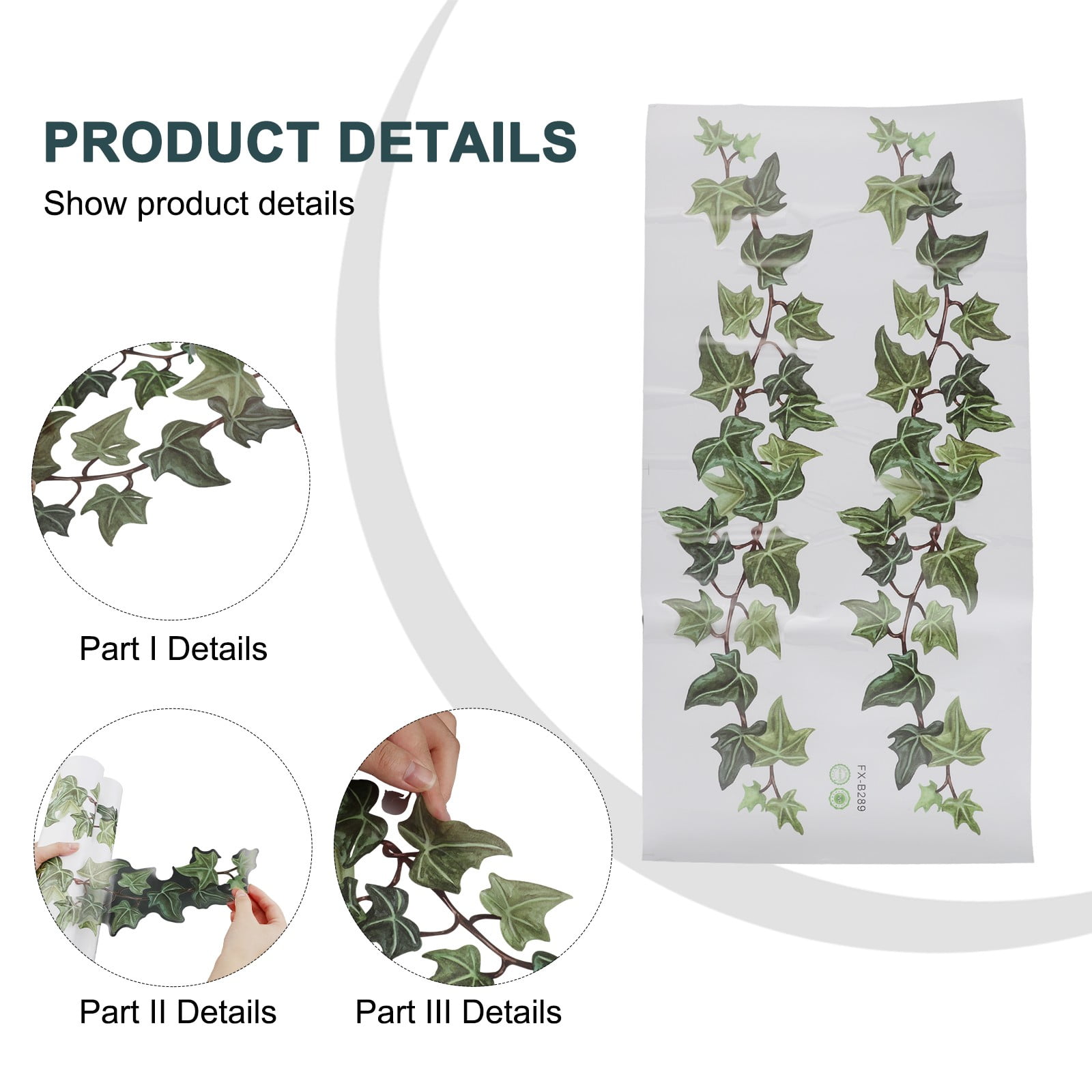 Vine Wall Decals Green Plant Sticker PVC Peelable Vinyl Decoration Art ...