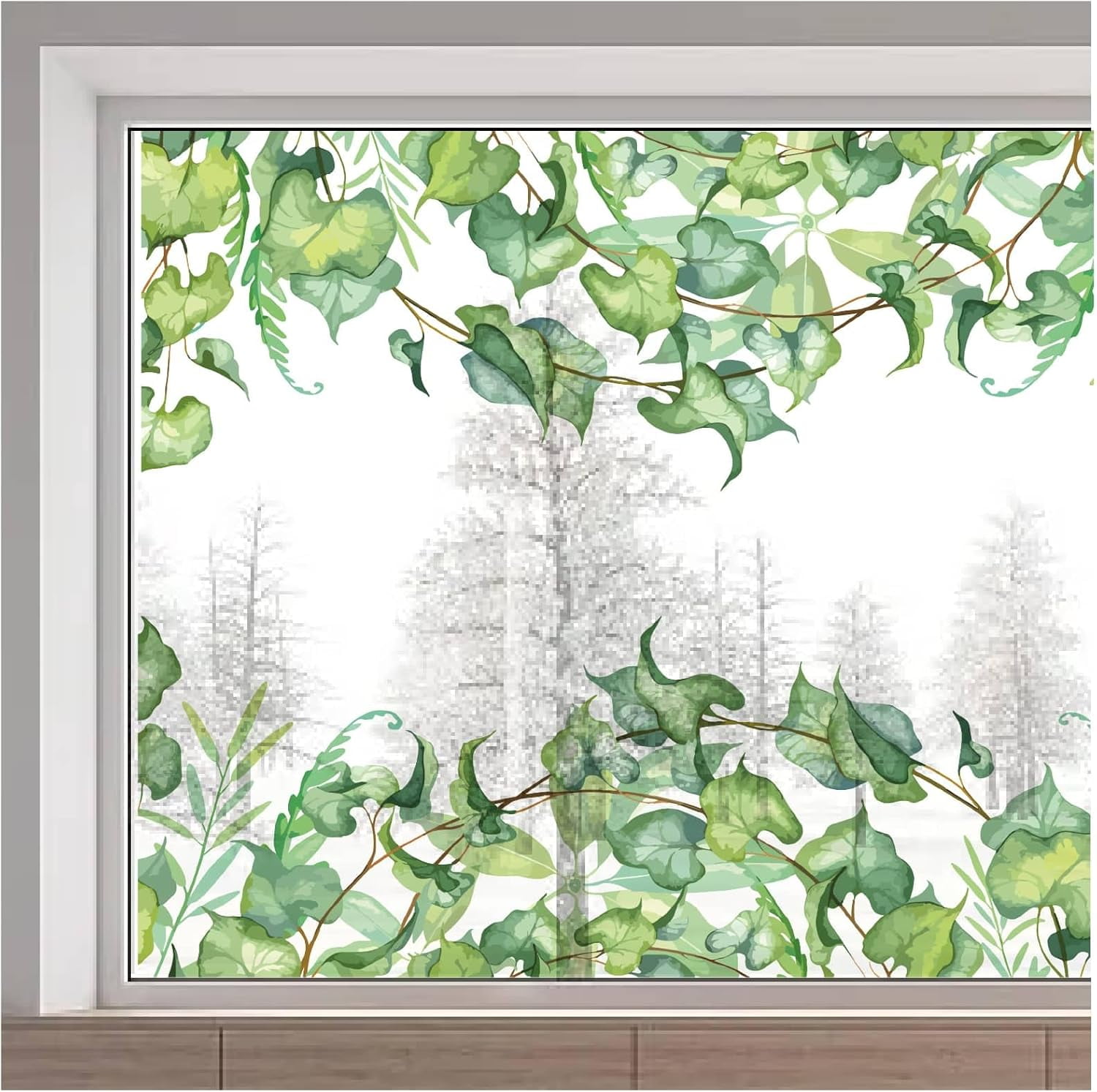 Vine Window Decals Static Non Adhesive Green Ivy Leaves Plants Window ...