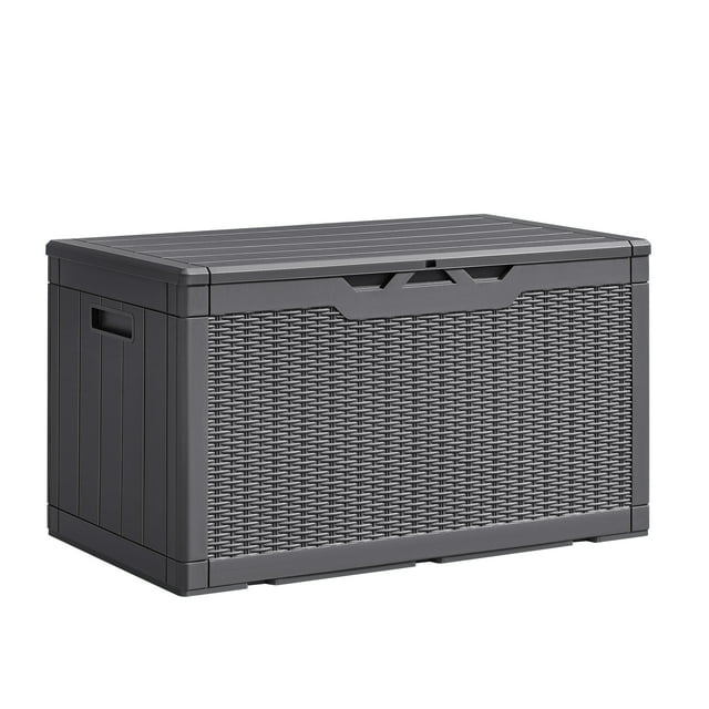 Vineego 100 Gallon Resin Deck Box,Indoor Outdoor Lockable Storage ...