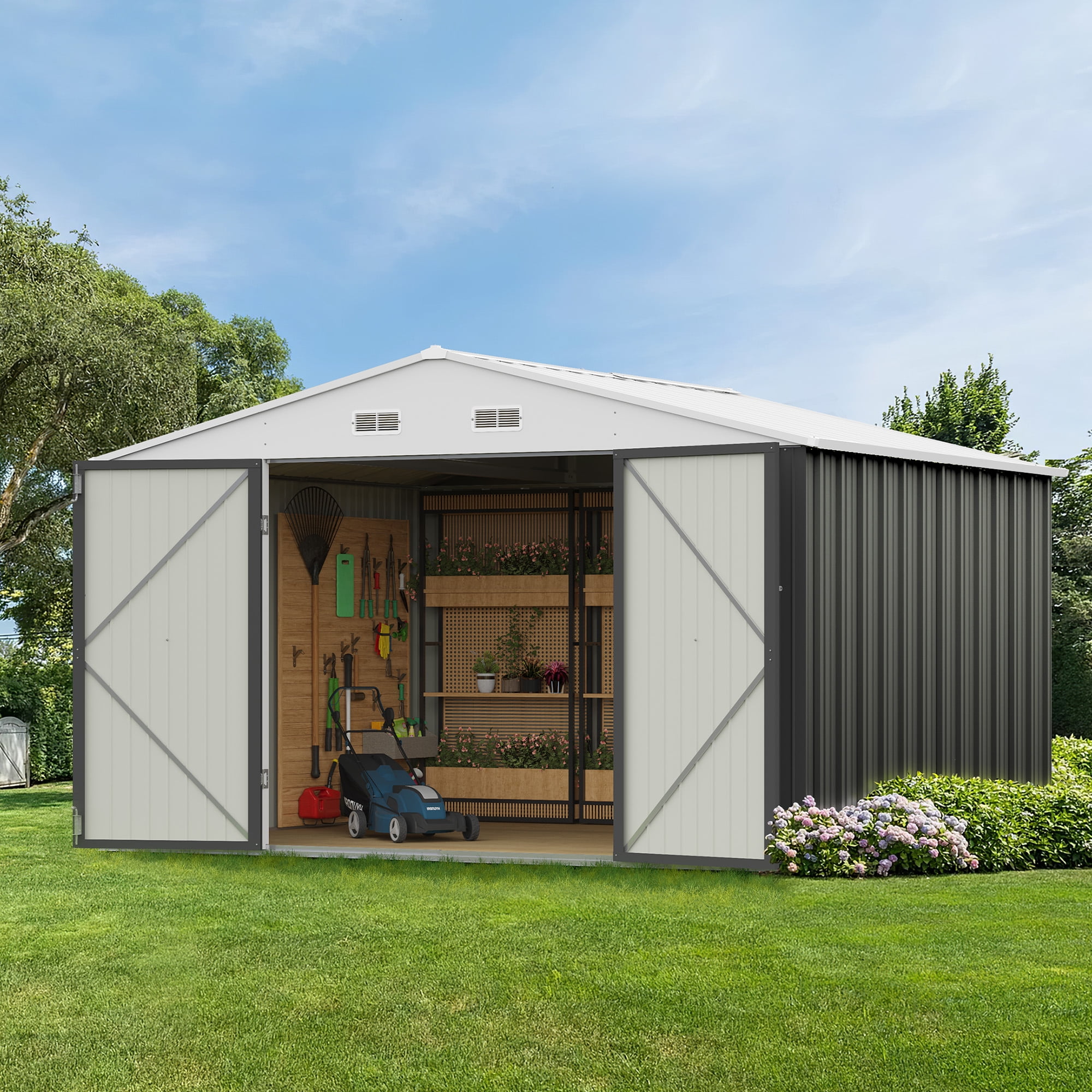 Vineego 8x10 ft Outdoor Storage Shed, Outside Sheds & Outdoor Storage ...