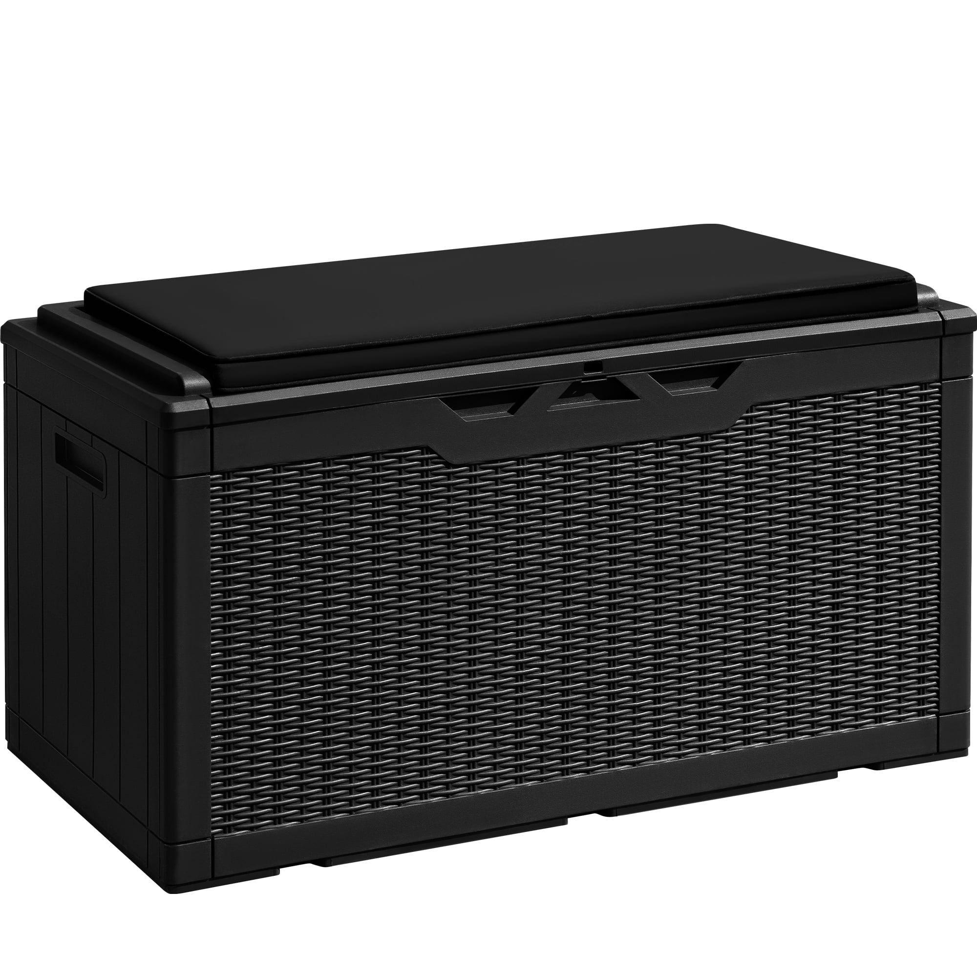 Vineego Classic Outdoor 100 Gallon Resin Deck Box with Cushions ...