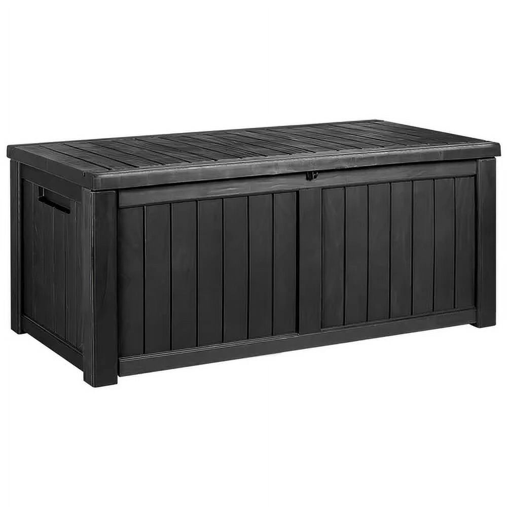 Vineego Outdoor 120 Gallon Water Resistant Resin Deck Box, Black ...