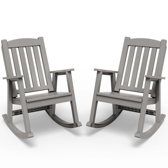 Vineego Oversized Outdoor Rocking Chair Set of 2, Heavy Duty Patio ...