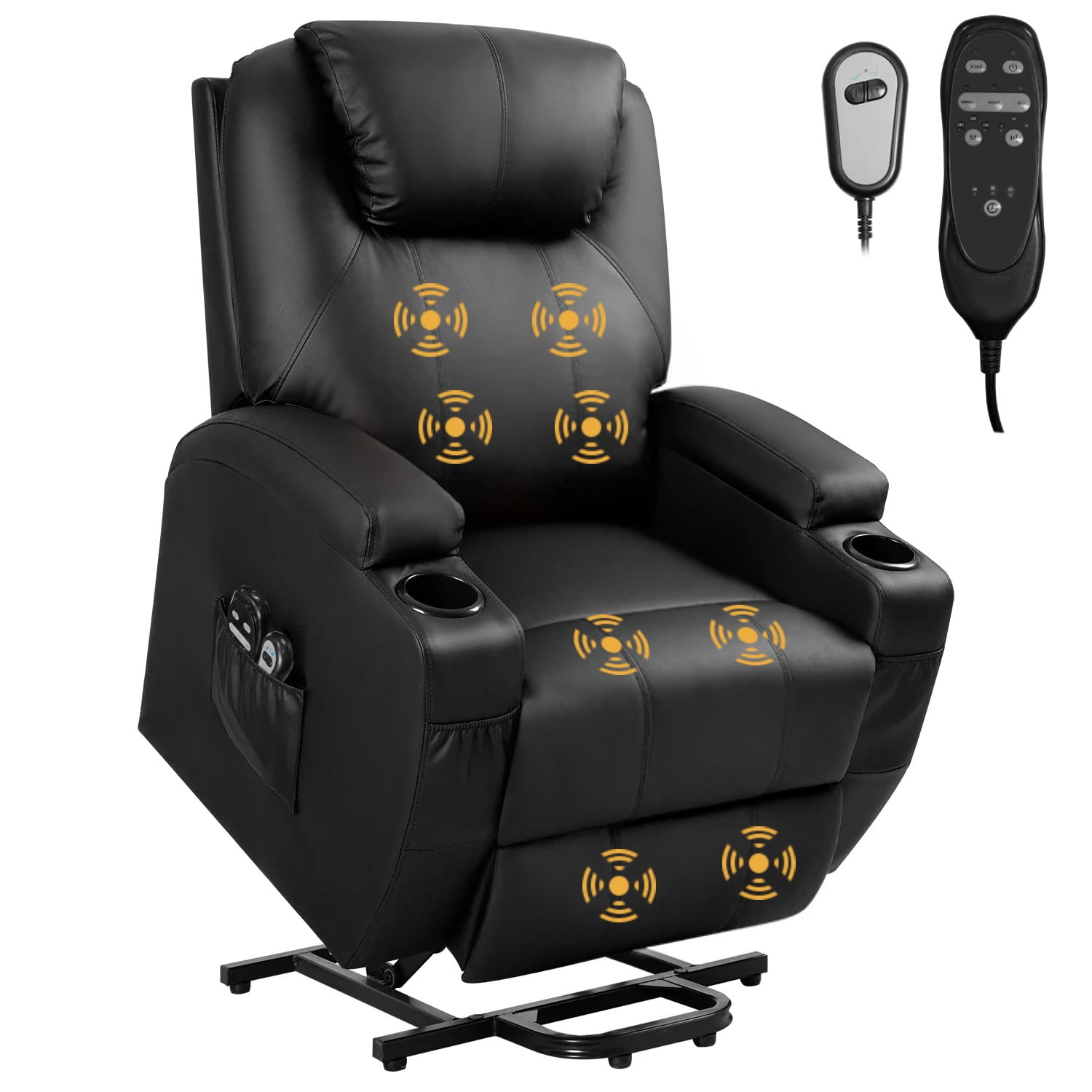 Vineego Elderly Lay Flat Dual Motor Faux Leather Power Lift Assist ...
