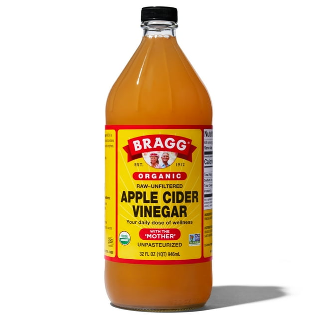 Bragg Organic Raw and Unfiltered Apple Cider Vinegar, 32 fl oz with Mother - Walmart.com