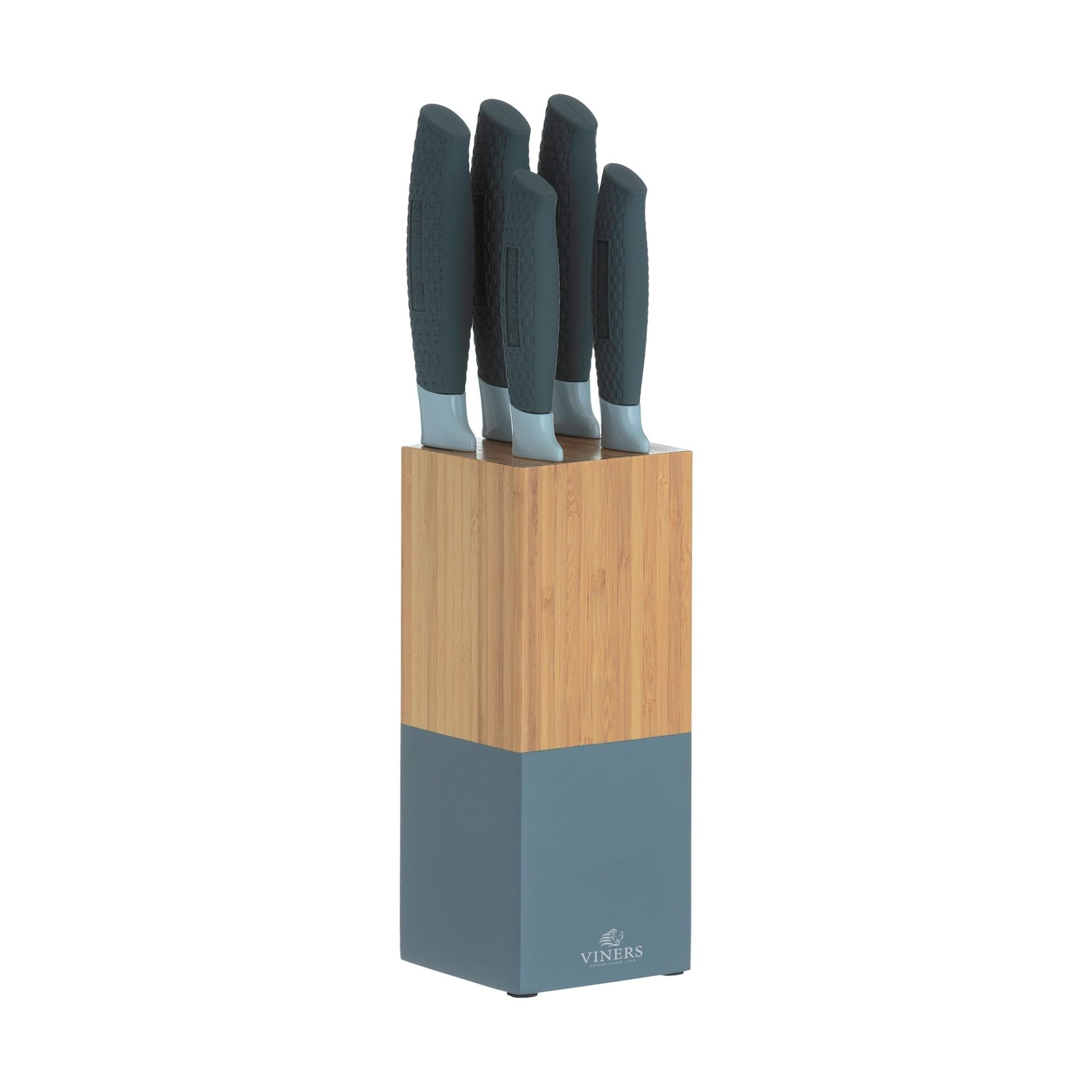 Viners Horizon 6-Piece Knife Block Set |Grey - Walmart.com