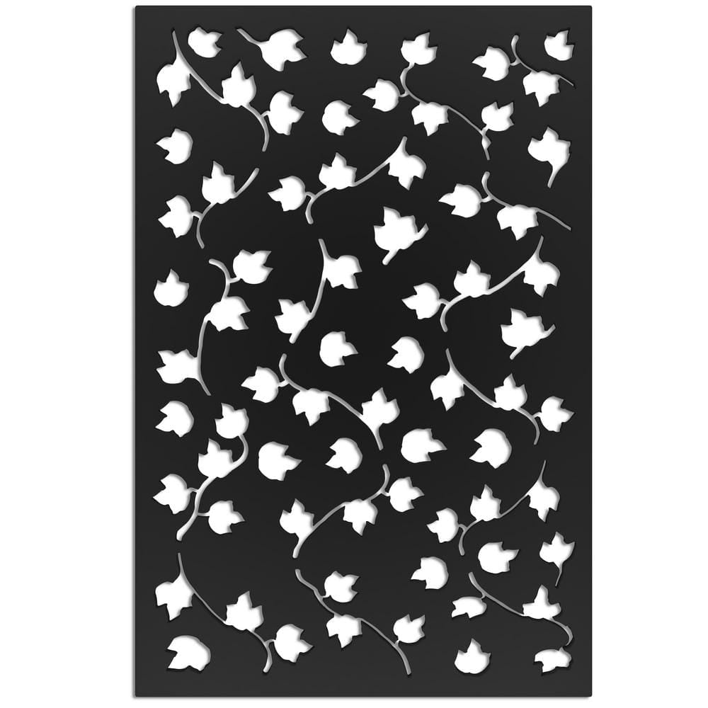 Vines 4 ft. x 32 in. Black Vinyl Decorative Screen Panel - Walmart.com
