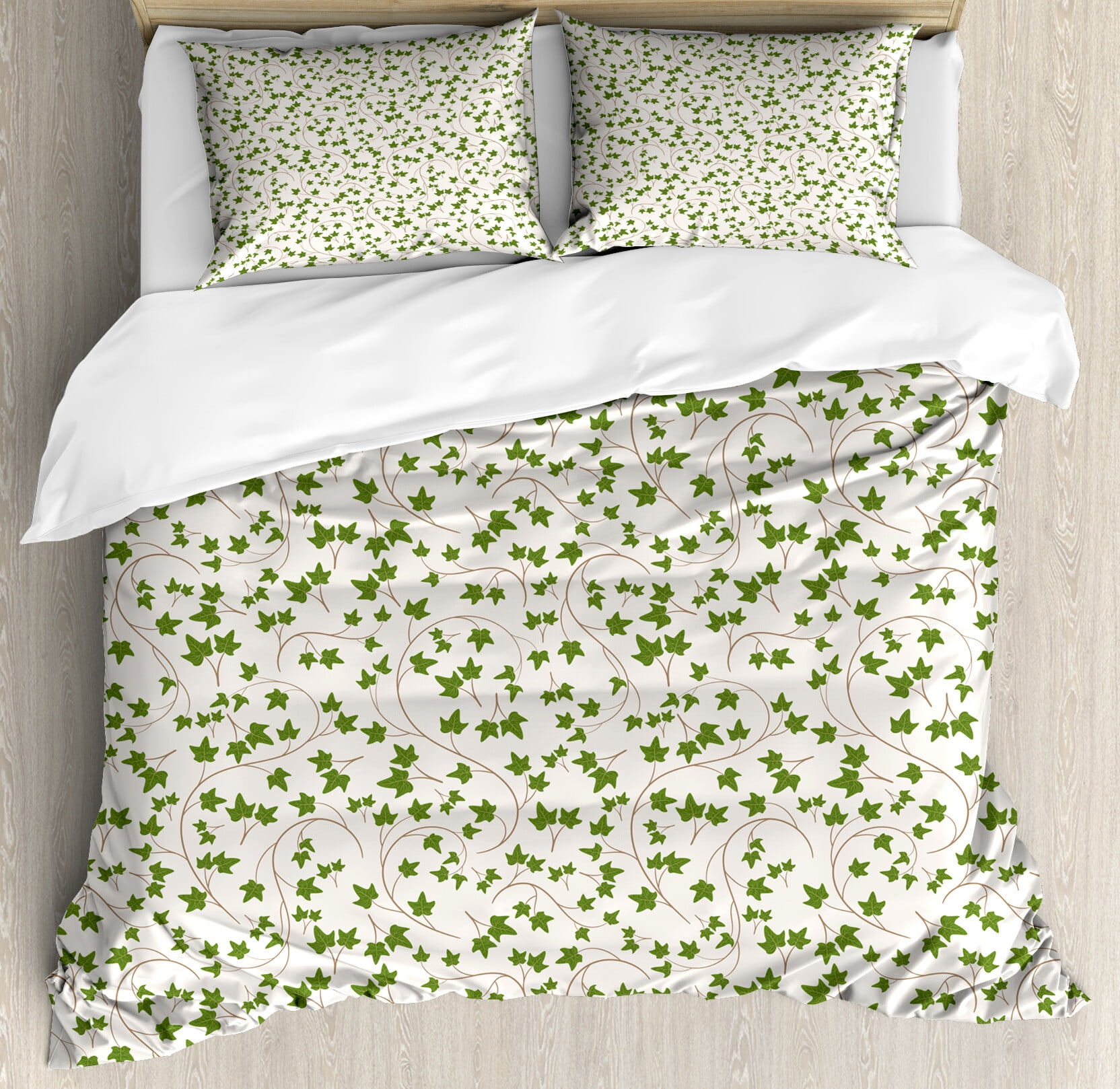 Vines Duvet Cover Set, Colorful Grape Leaves Branches Ivy Rhythmic ...