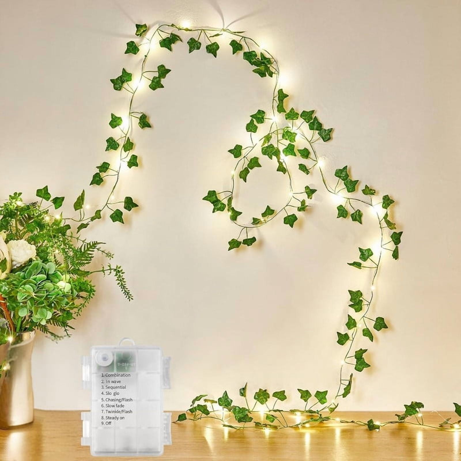 Vines with Fairy Lights, 33ft Ivy Twinkle Lights Battery Operated, 100 ...