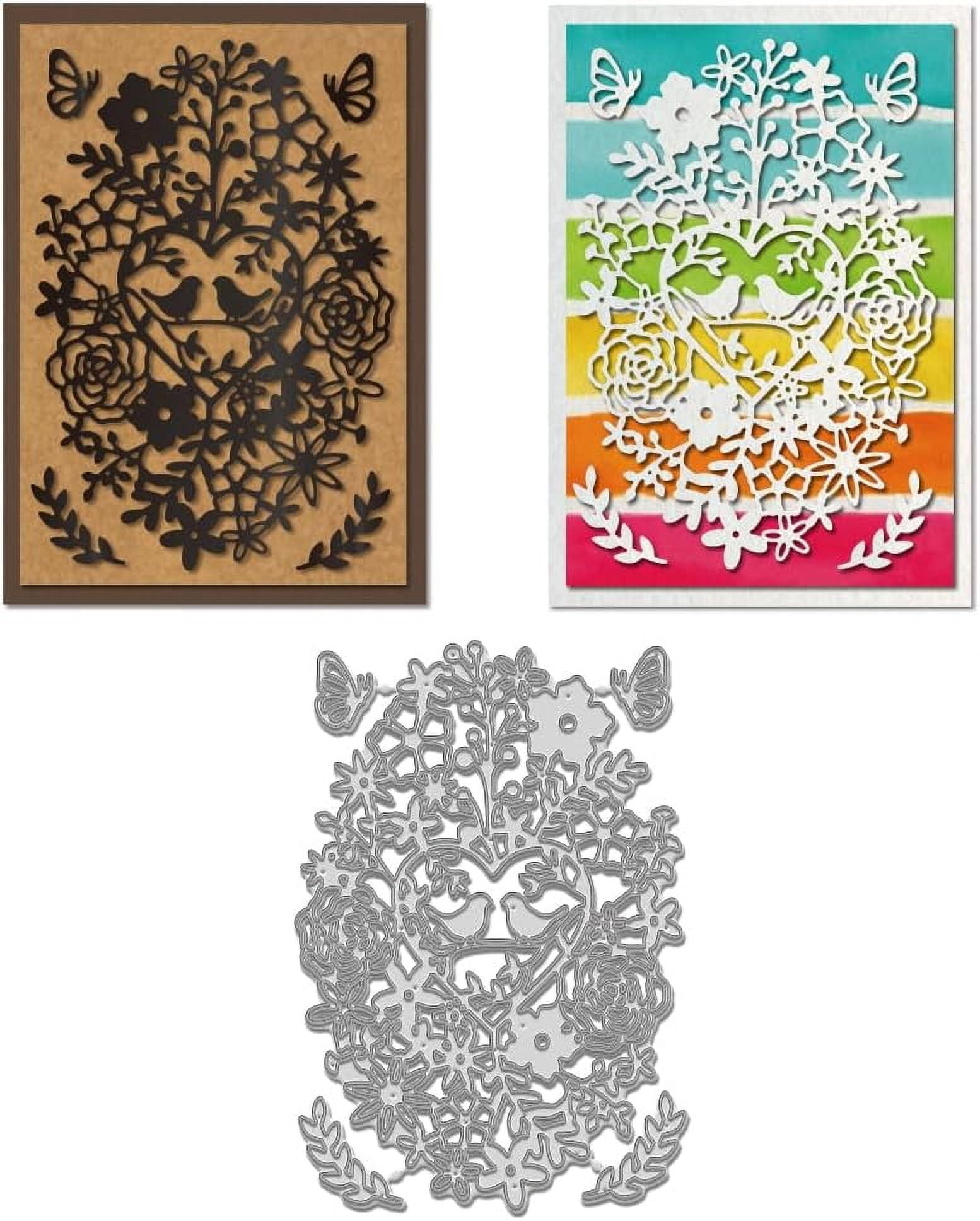 Vines Leaves Flower Frame Die Cuts forCard Making Heart Flower ...