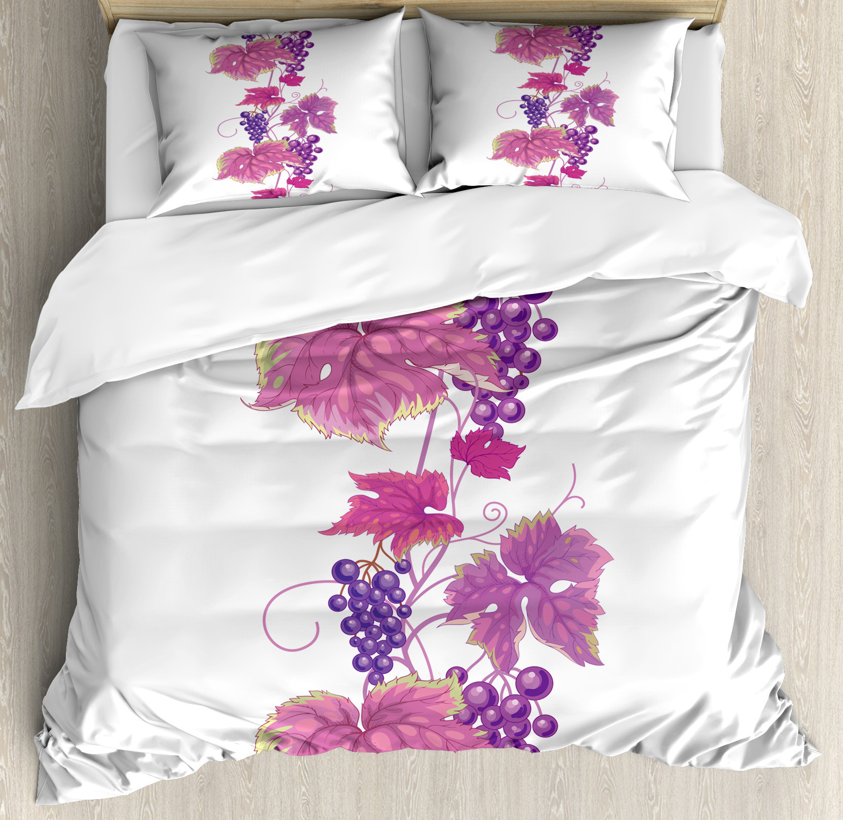 Vineyard Duvet Cover Sets, Vibrant Colored Twiggy Branch with Berries ...