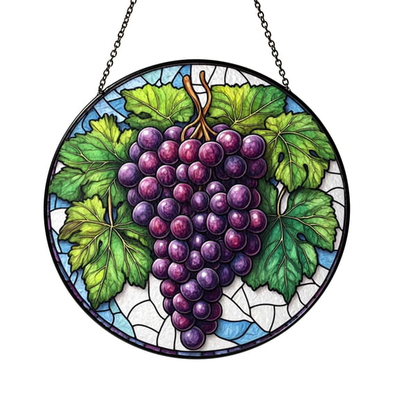 Vineyard Fruit Stained Glass Style Window Suncatcher - Walmart.com